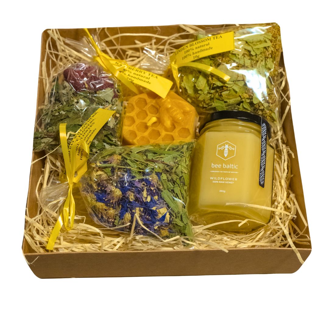 Natural Honey & Tea Gift Box - Bee Baltic